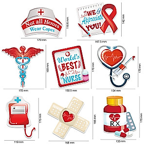 HOWAF Thank You Nurses Decoration Hanging Swirls - 30 Pieces Red and Blue Nurse Appreciation Week Party Decor - Medical Party, RN Party, Nurse Day, Happy Nurses Week Decorations