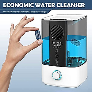 Demineralization Cartridge Filter for HoMedics & Vicks Ultrasonic Humidifiers, Filters Mineral Deposits, Prevents Hard Water Build-Up, Purifies Water, Eliminates White Dust and Odor, 12 Pack