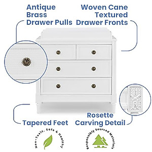 Delta Children B0CBQTYG76, Dresser w Interlocking, Bianca White
