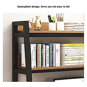 Computer Desktop Bookcase, 2-Tier Multipurpose Ladder Countertop Hutch Bookshelf, Adjustable Storage Display Shelf Organizer Rack for Home Dorm Office Supplies (Color : B, Size : 115CM)