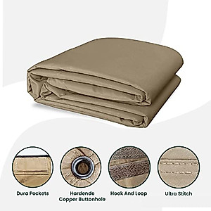 OLILAWN Outdoor Gazebo Replacement Canopy Top, 10' x 12' Double-Tier Gazebo Roof Cover with Air Vent, Heavy Duty Canopy Roof Gazebo Top for Lowe's Allen Roth Gazebo 10x12#GF-12S004B-1, Khaki