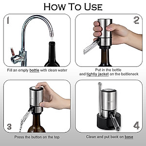 Wine Pourer,VENZELL Electric Wine Aerator Pourer, One-Button Smart Wine Decanter with Wine Opener, Automatic Wine Decanter with Vacuum Wine Stopper,Wine Decanter and Dispenser, Pump Aeration Pourer