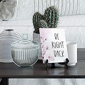 Be Right Back Table Sign with Easel, Floral Vine Design (6 x 8)
