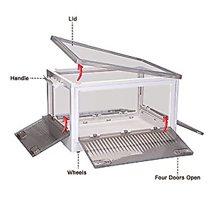 haomsj Collapsible Storage Bins with Lids, Five-door Plastic Folding Storage Box, Stackable Storage Bins with Wheels, Plastic Organization Cube Box for Home & Office Organization (100 Quarts)