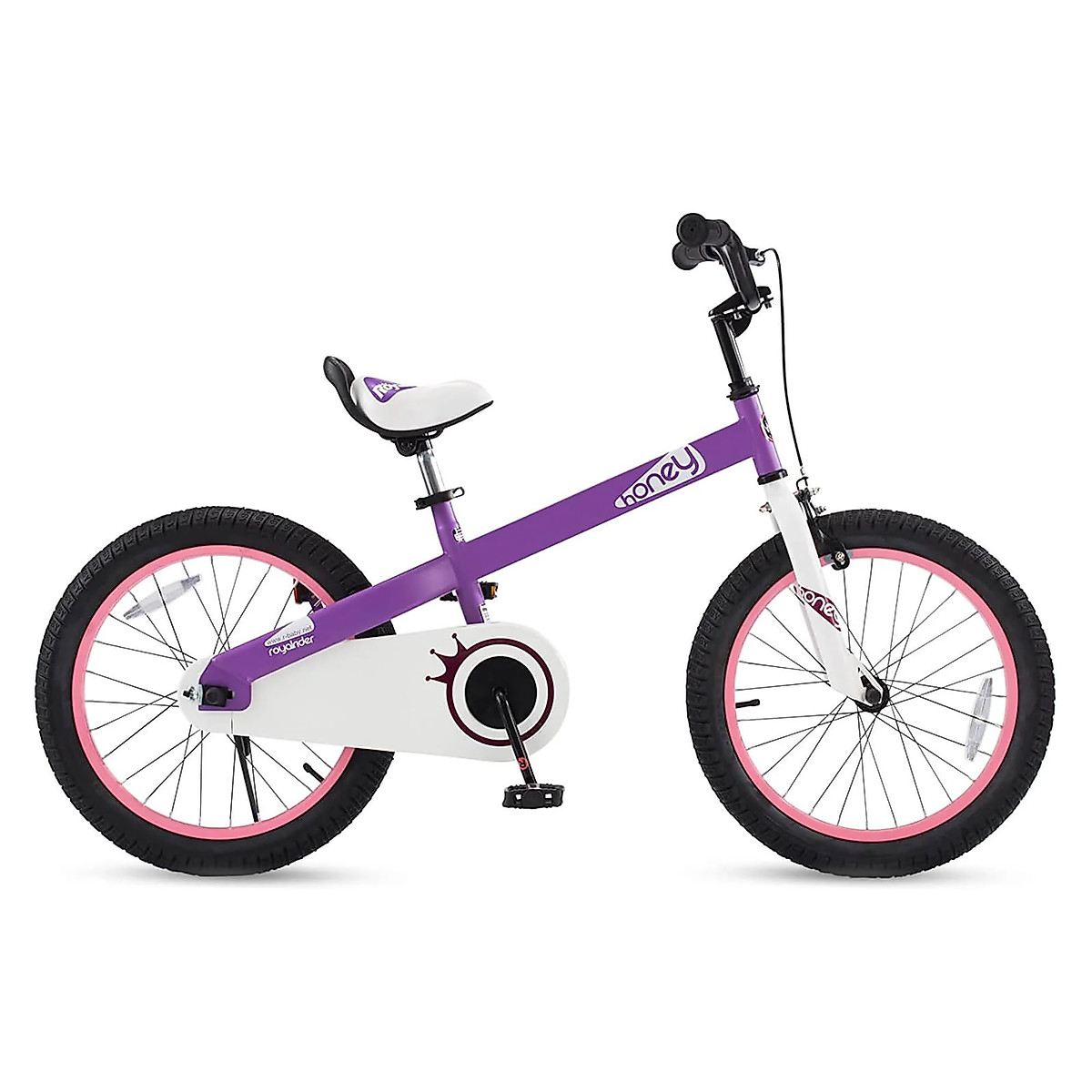 RoyalBaby Boys Girls Kids Bike 18 Inch Honey Bicycles with Kickstand Child Bicycle Purple