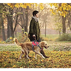 LMOBXEVL Service Dog Harness,No-Pull Dog Harness with Handle Adjustable Reflective Pet Dog in Training Vest Harness,Easy Control for Small Medium Large Breed Outdoor Walking Hiking