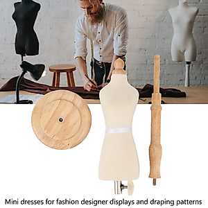 Female Dress Form Teacups Dressmaker Beech Wood Sewing Dress Form with Wooden Base for Clothing Display