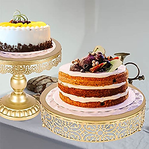 MyHarney 6PCS Cake Stand Set,Metal Cake Stand Dessert Stands Candy Fruit Dessert Table Display Set Cake Pedestal Stand Cupcake Display Stand for Party Birthday Wedding Carnival Baby Shower (Gold)