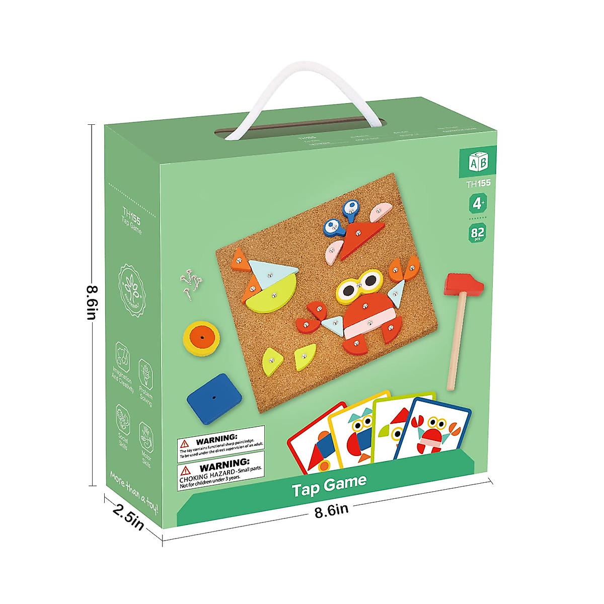 TOOKYLAND Fine Motor Toys, Toy Hammer and Nails Game is Montessori Toys That Exercise Children's Hands-on Skills and Develop Their Imagination for Kids