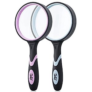 Mr. Pen- Magnifying Glass, 2 Pack, 10X Magnifier, 75mm Glass Lens, Magnifying Glass for Kids and Adults, Handheld Magnifying Glass, Magnifier for Reading, Magnifying Glasses for Close Work