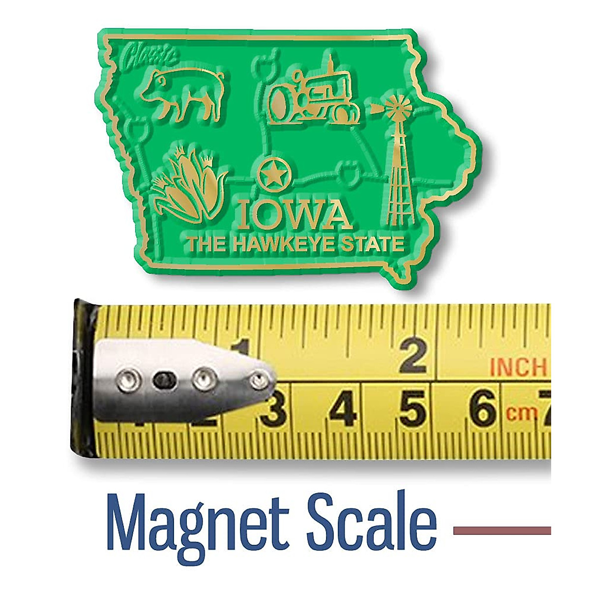 Iowa Small State Magnet by Classic Magnets, 2.3" x 1.6", Collectible Souvenirs Made in The USA