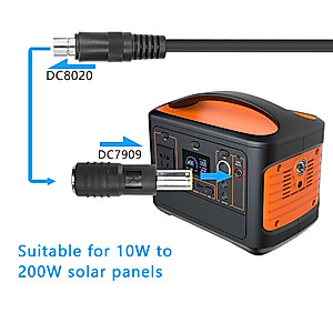 PNGKNYOCN DC 7909 to DC 8020 Adapter，DC 8mm Male to DC 8020 Female and DC 8020 Male to DC 8mm Female Connector, for Solar Panel RV Portable Power Station（2-Pack）