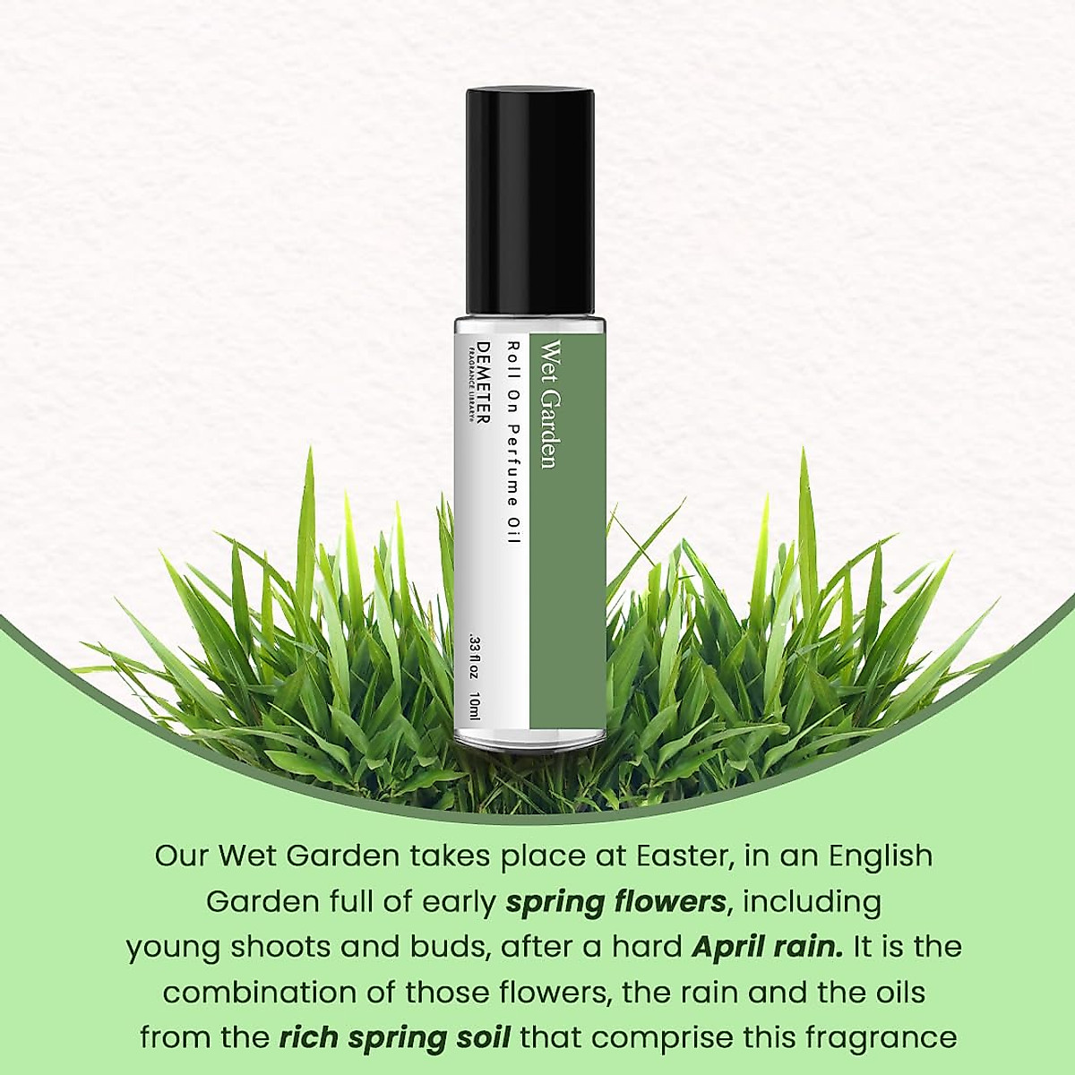 DEMETER Wet Garden Roll On Perfume Oil, 0.33 Oz, Long-Lasting