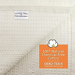 GILDEN TREE Waffle Towel Quick Dry Thin Exfoliating, 4 Pack Washcloths for Face Body, Classic Style (Cream)
