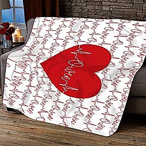 BOZOTA Personalized Blanket- Personalized CHD Heart Warrior Blanket with Name- Custom Font and Color Options - Perfect CHD Baby Gift