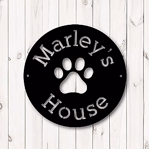 RBPCAAR Custom Dog Kennel Sign Personalized Metal Dog House Sign Personalized Sign for Dog