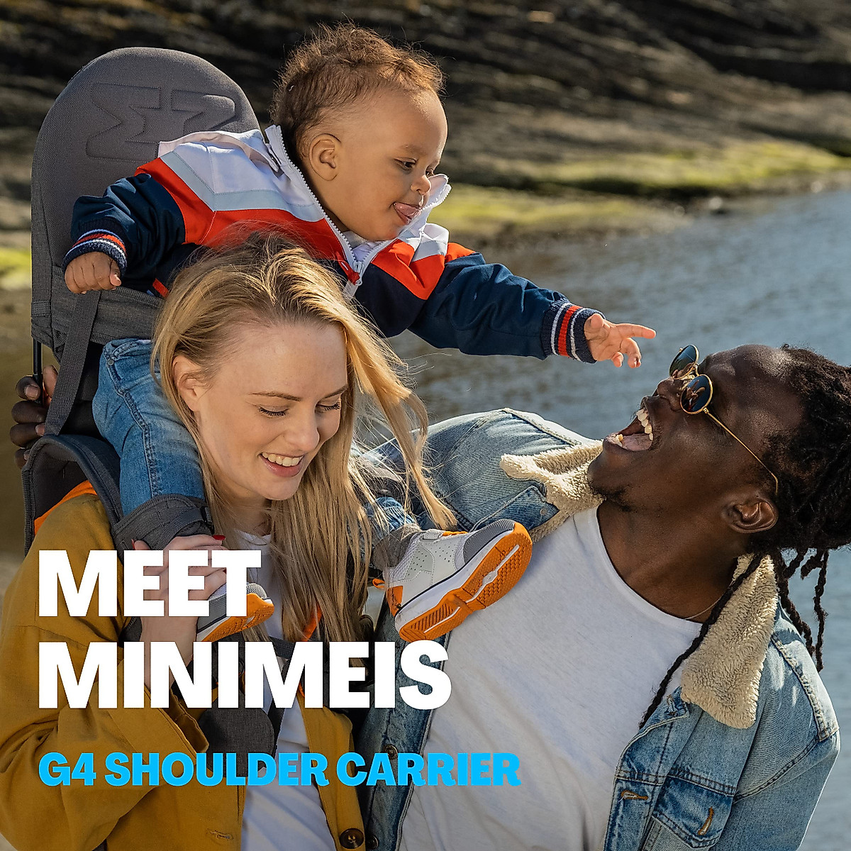 MiniMeis G4, Grey - Lightweight Child Shoulder Carrier - For Kids 6 Months to 4 Years Old