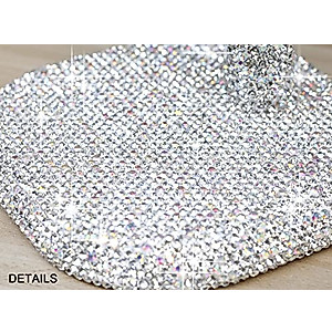 CARCHILE Bling Rhinestone Crystal Phone Stand, Adjustable Cell Phone Stand, Phone Holder for Desk, Desktop Holder, Cradle Compatible with iPhone X Plus 11 Pro Max Samsung Smartphones SL (White)