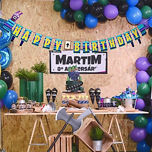 Video Game Party Banner for Nite Video Game Party Supplies for Boys Video Game Party Banner Favors Kids Birthday Decorations