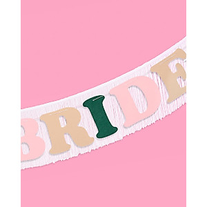 xo, Fetti Camp Bride Fringe Banner - Felt, 5 Ft. | Bachelorette Party Decoration, Camp Bride Bach, Bridesmaid Favor, Bride to Be Gift, Bridal Shower Supplies, Photobooth Backdrop