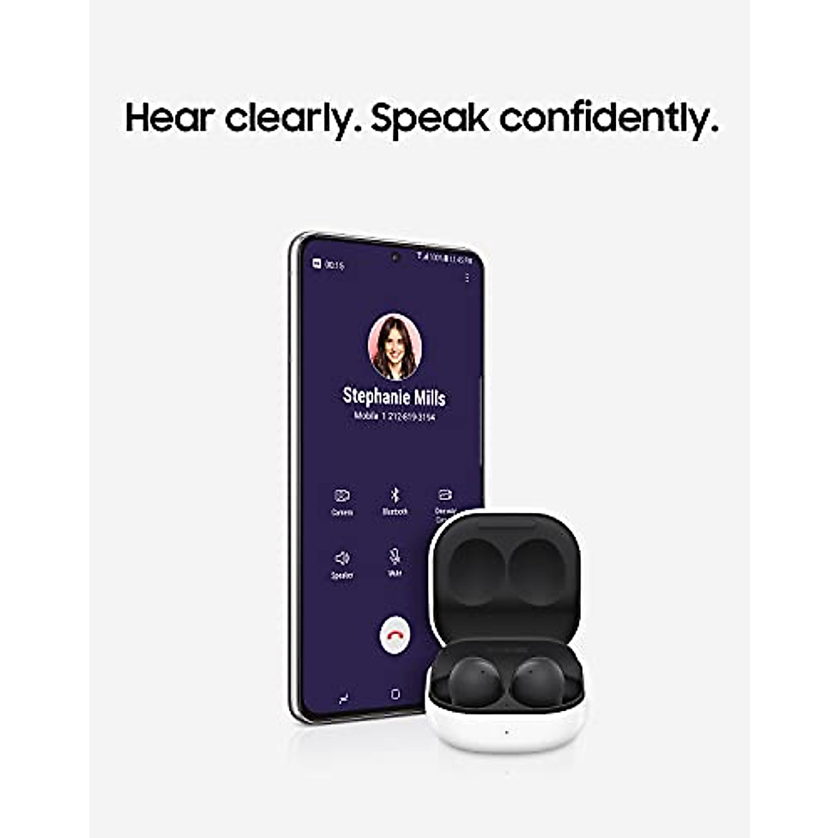 SAMSUNG Galaxy Buds 2 True Wireless Earbuds Noise Cancelling Ambient Sound Bluetooth Lightweight Comfort Fit Touch Control US Version, Graphite