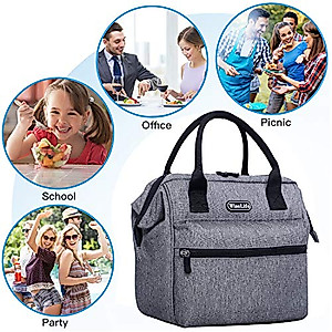 WISELIFE Insulated Lunch Bag for Men Women Adult Lunch Box Cooler with Adjustable Shoulder Strap Waterproof Leak proof Large Wide-Open Thermal Lunch Tote Bag for Work School Picnic Camping