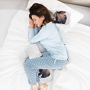 xigua Cow Flower Neck Roll Pillow for Neck Relief with Removable Washable Cover - Memory Foam Round Cylinder Bolster, Ergonomically Designed for Head, Neck, Back, and Legs