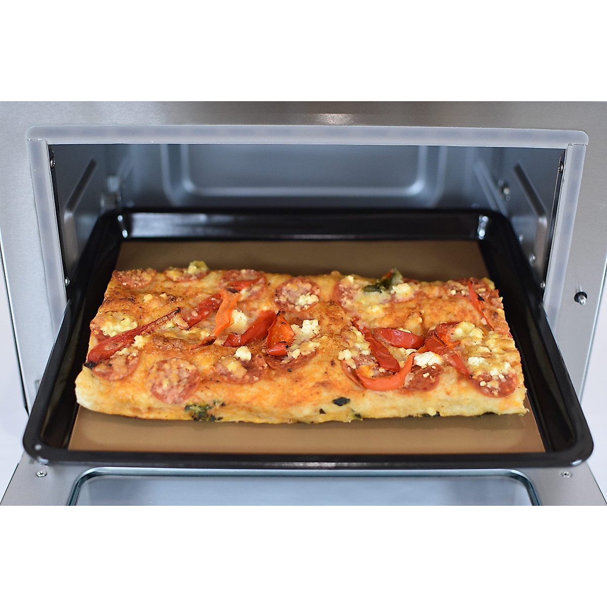 Karlsbrook Food Dehydrator Sheets - 10 Pack Reusable Resizable Non-stick Teflon Baking Sheet Oven Tray Liners with Silicone Spatula