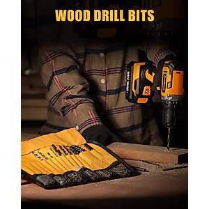 WORKSITE 102PCS Drill Bits Set and Screwdriver Bits for Metal, Wood, Masonry, Drilling and Driving Accessories with Screws, Anchors and Roll Tool Pouch