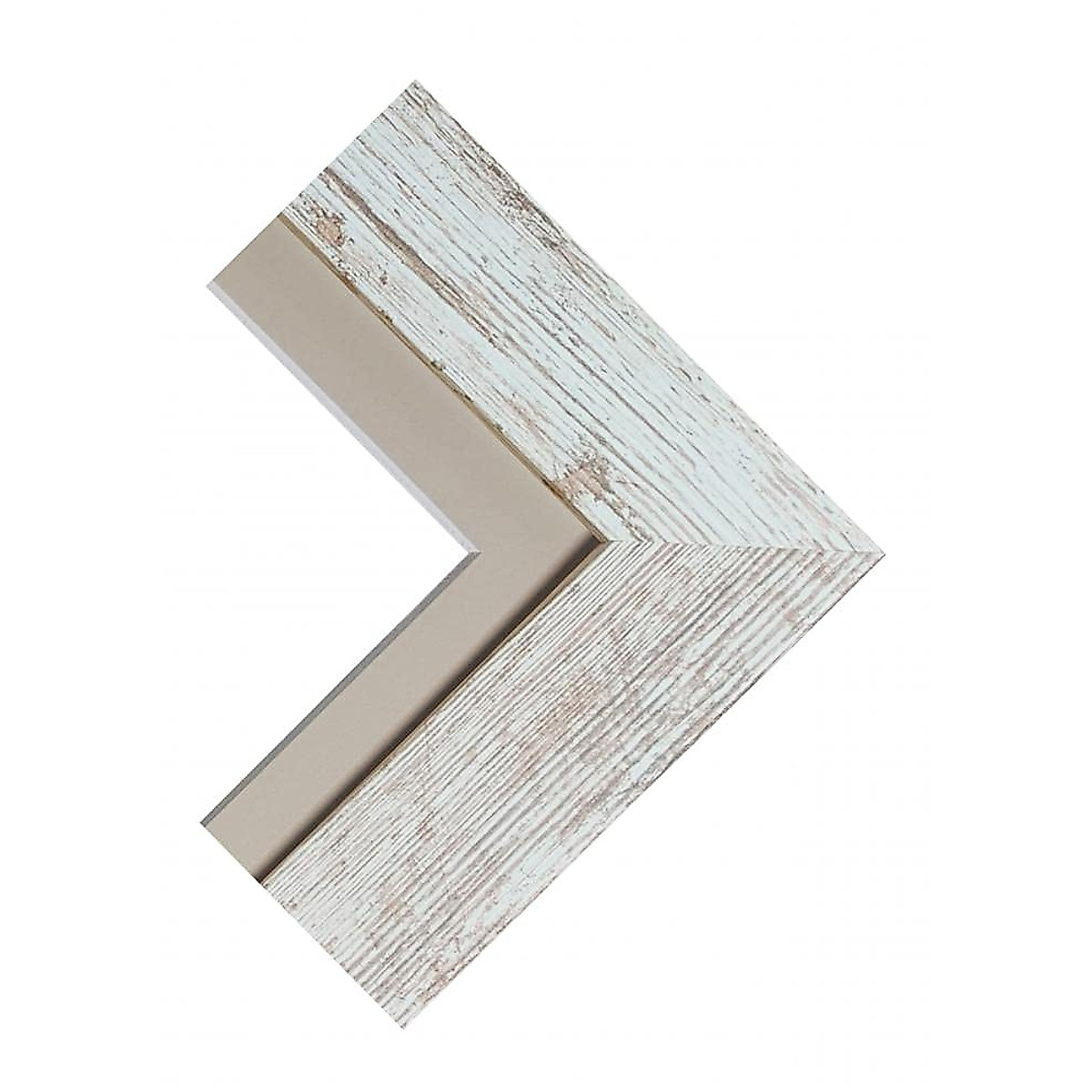 FRAMES BY POST Metro Picture Photo Frame Distressed White with Light Grey Mount 50 x 40 cm Image Size A3 Plastic Glass