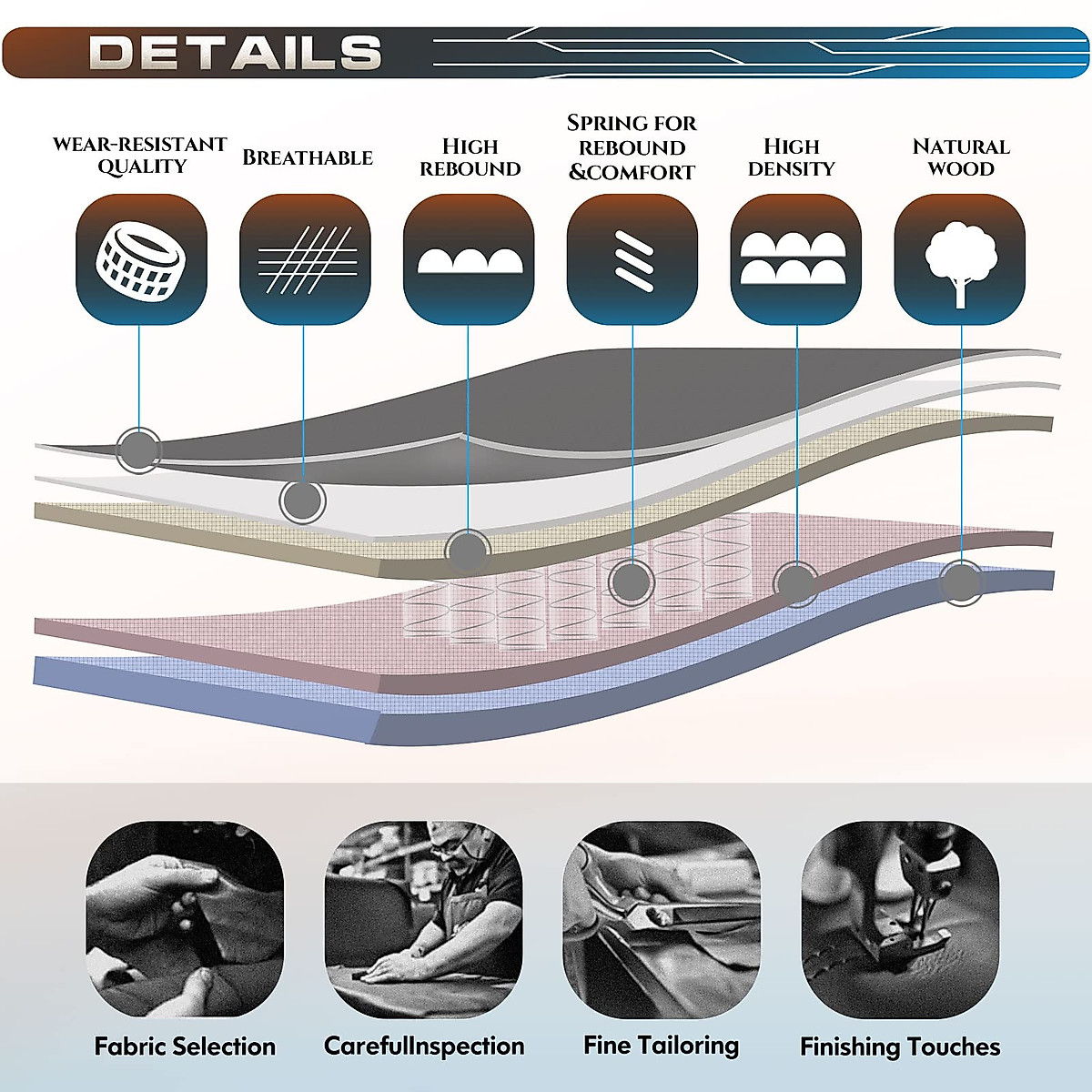 COLAMY Big and Tall Office Chair with Footrest 400lbs, Heavy Duty High Back Ergonomic Home Office Computer Chair - Thick Bonded Executive Chair with Wide Seat for Adult Work and Study, Black