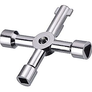 Willbond Meter Box Key Gas Key Meter Key 4-Way Multi-Functional Utilities Key for Electric Cupboard Cabinet Opening Key (Silver)