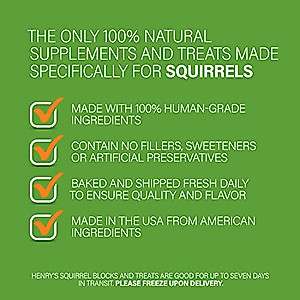 Henry's Picky Blocks - Nutritionally Complete Rodent Blocks – Food for Squirrels, Flying Squirrels, and Chipmunks, 11 Ounces (2-Pack)