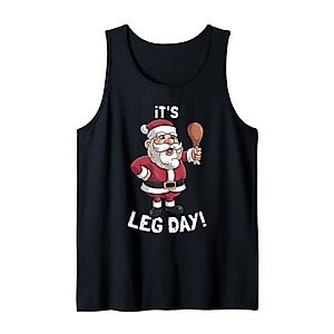 Santa Claus Turkey Leg Day Christmas Stocking Stuffer Gift Tank Top