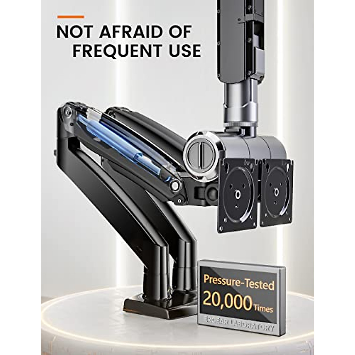 Ergear Dual Monitor Stand Mount, Ultrawide 13-35 Inch Height Adjustable Computer Screen Gas Spring Monitor Arm Desk Mount Full Motion, Each Arm Holds up to 26.4lbs