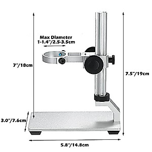 Ninyoon Universal Microscope Stand Pro, Stable Professional Aluminum Alloy Scope Base Holder Support Bracket for Max Diameter 1.4" USB Digital Wireless WiFi Microscope Endoscope Magnifier Camera