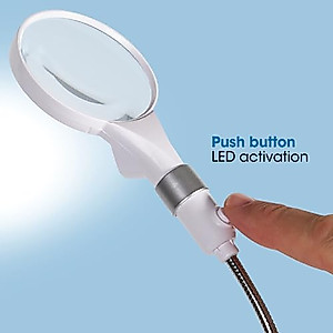 OttLite LED Clip & Freestanding Dual Magnifier Lamp - Adjustable Neck, Light for Crafting & Reading