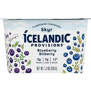 Icelandic Provisions, Wild Blueberry and Bilberry Thick and Creamy SKYR, 5.3 Ounce