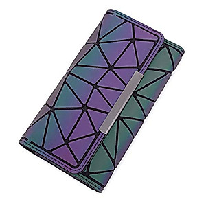FZChenrry Women Holographic Wallet Geometric Luminous Wallets Lumikay Purse Long Wallet Flash Cross Body Bag NO.2