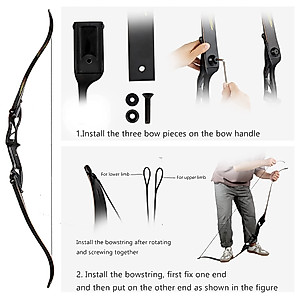 The7boX Archery Takedown Recurve Bow 30 lbs,Bow and Arrow Set for Adult Longbow Right Hand Outdoor Target Practice Competition…