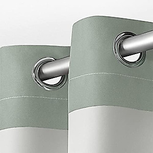Exclusive Home Cabana Stripe Indoor/Outdoor Light Filtering Grommet Top Curtain Panel, 54"x108", Seafoam, Set of 2
