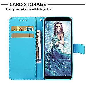 ONV Galaxy S9 Case - Painted Pattern Leather Phone Case for Samsung Galaxy S9 Wallet Case with Card Slots for Samsung Galaxy S9 Flip Cover [Animal] - Sun