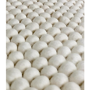 S & L Homes Wool Cotton Hand Woven Chunky Knit Popcorn Rug - Ivory Contemporary Area Rug for Living Room Bedroom (8' x 10' - Ivory)