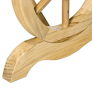 Outsunny 2-Person Wooden Garden Bench, Outdoor Wagon Wheel Porch Bench for Backyard Garden, Support 550 LBS, Rustic Country Style Patio Furniture, Brown