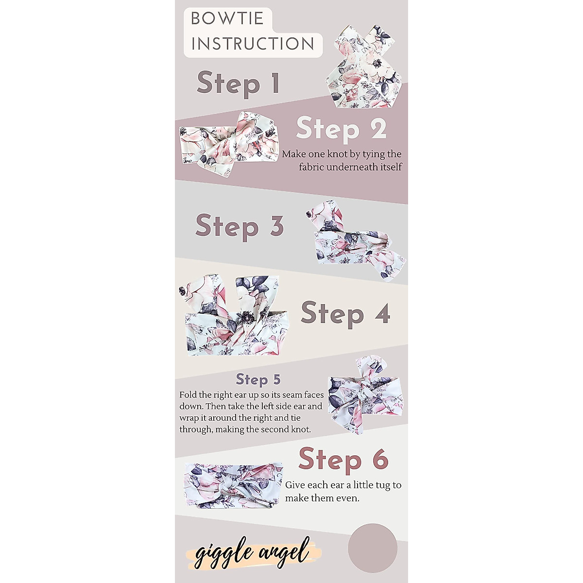 Giggle Angel Baby Receiving Blanket Swaddle Blanket Infant Wrap Pink Floral Pattern with Matching Bowtie (Pink)