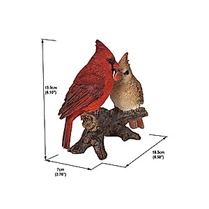 Hi-Line Gift Cardinal Couple on Stump Garden Statue, Multicolor