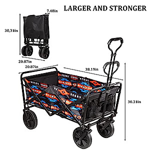 Nu Trendz Folding Wagon Cart, with All Terrainl Wheels, Heavy Duty Folding Wagon, Applies to Outdoor Camping