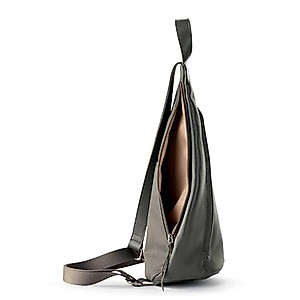 The Sak Geo Sling Backpack in Leather, Convertible Design, Slate