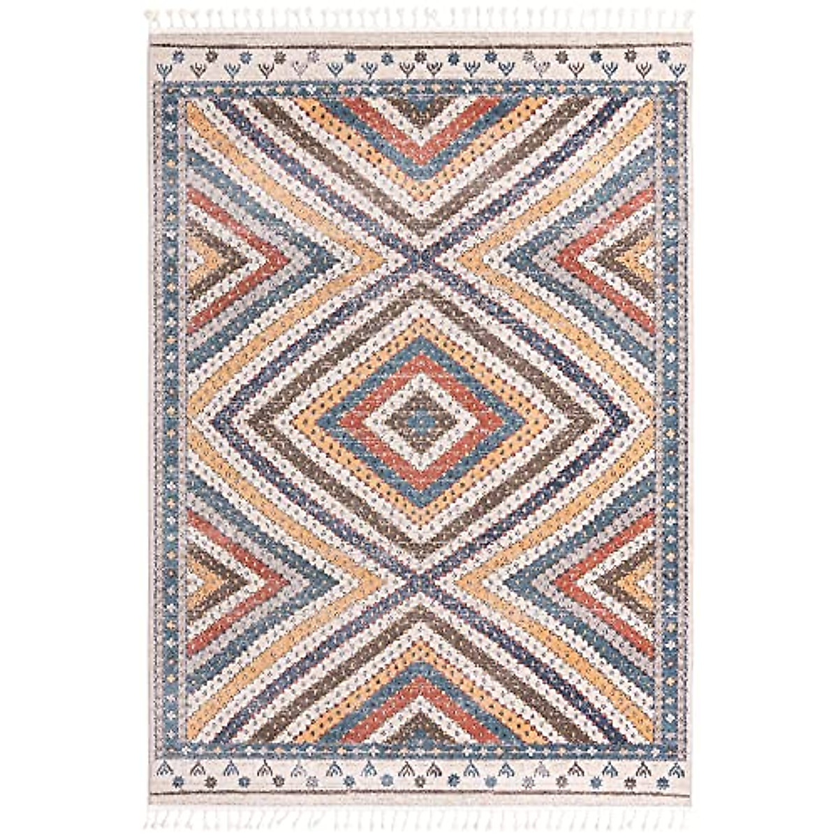 Unique Loom Aramis Collection Area Rug - Rio (Rectangular 7' 10" x 11' 0", Blue/ Ivory)
