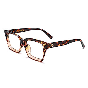 FEISEDY Glasses Frame Womens, Square Thick Eyeglasses Frame, Classic Eyewear for Men B2461